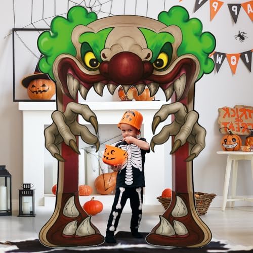 70" H Halloween Evil Clown Archway Cardboard Cutout Stand up Scary ...