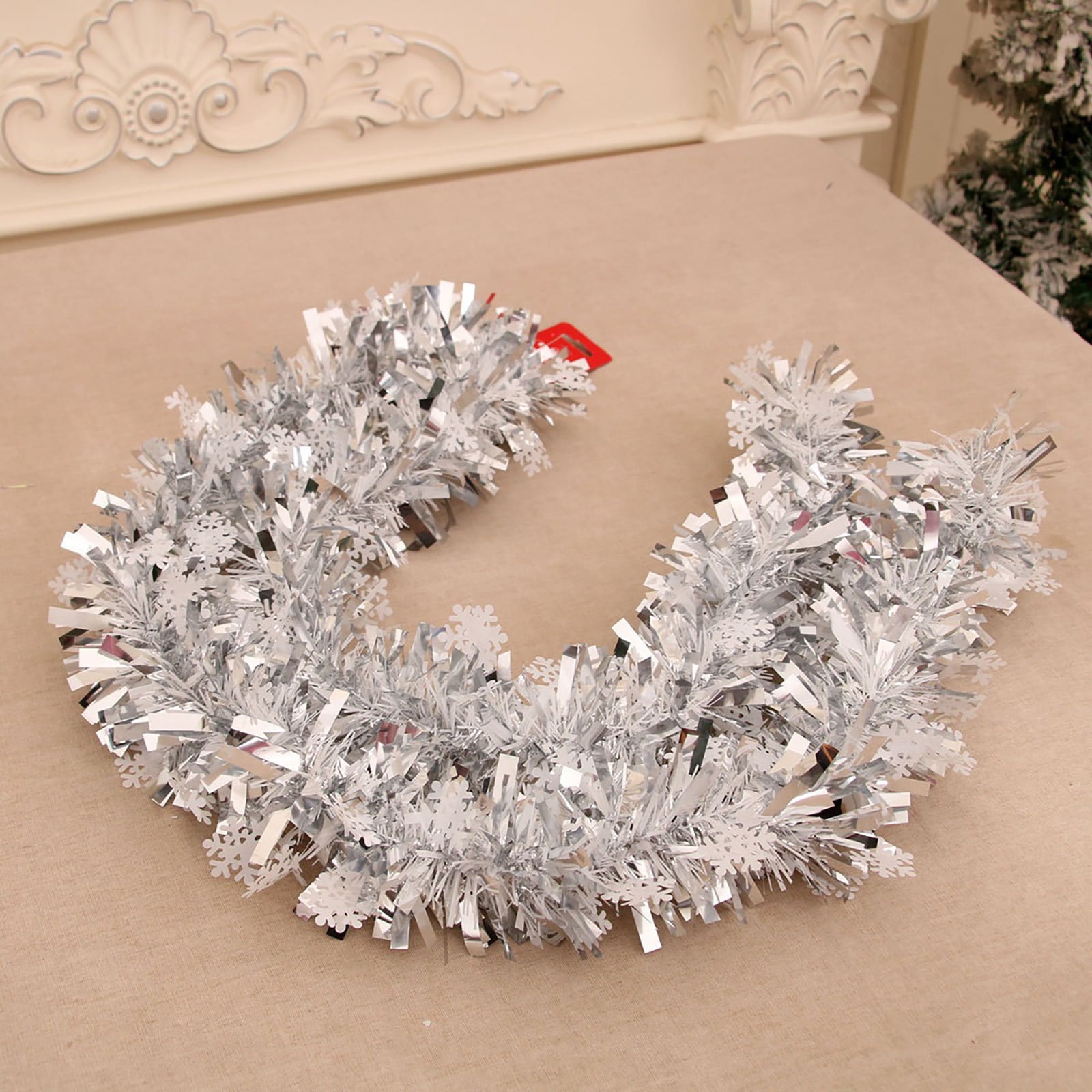 70 Inch Christmas Tinsel Garland Blue White Strip Garland Xmas Party ...