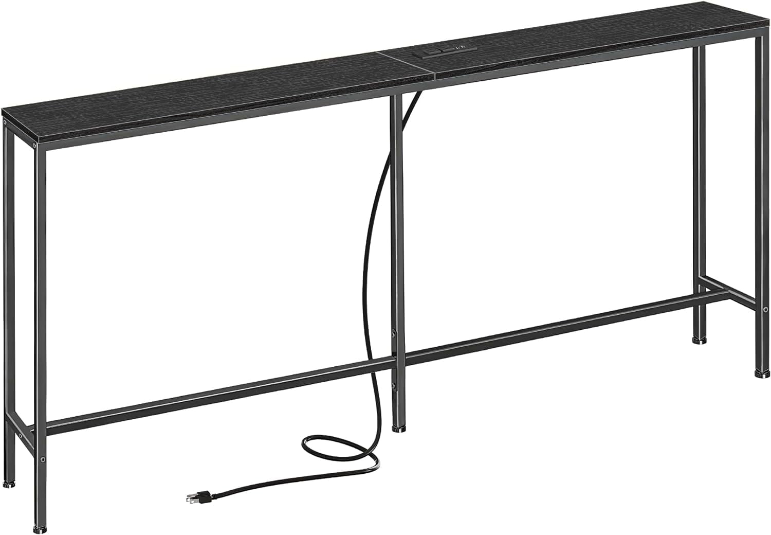 70 Inch Console Table with Outlet, Sofa Table with Charging Station ...
