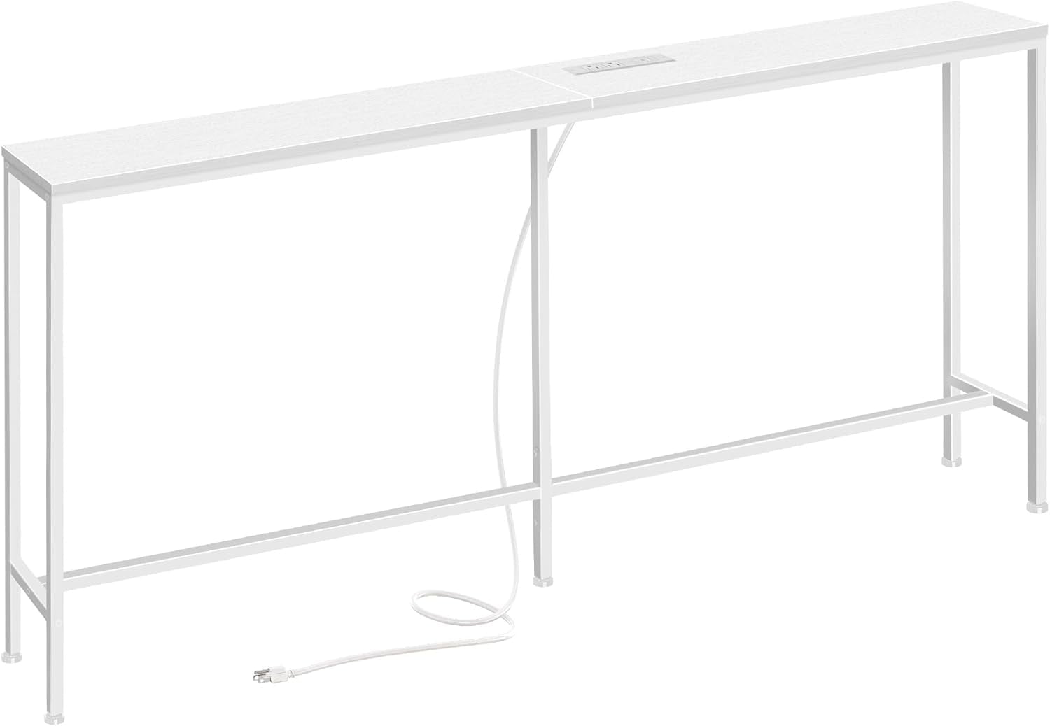 70 Inch Console Table with Outlet, Sofa Table with Charging Station ...