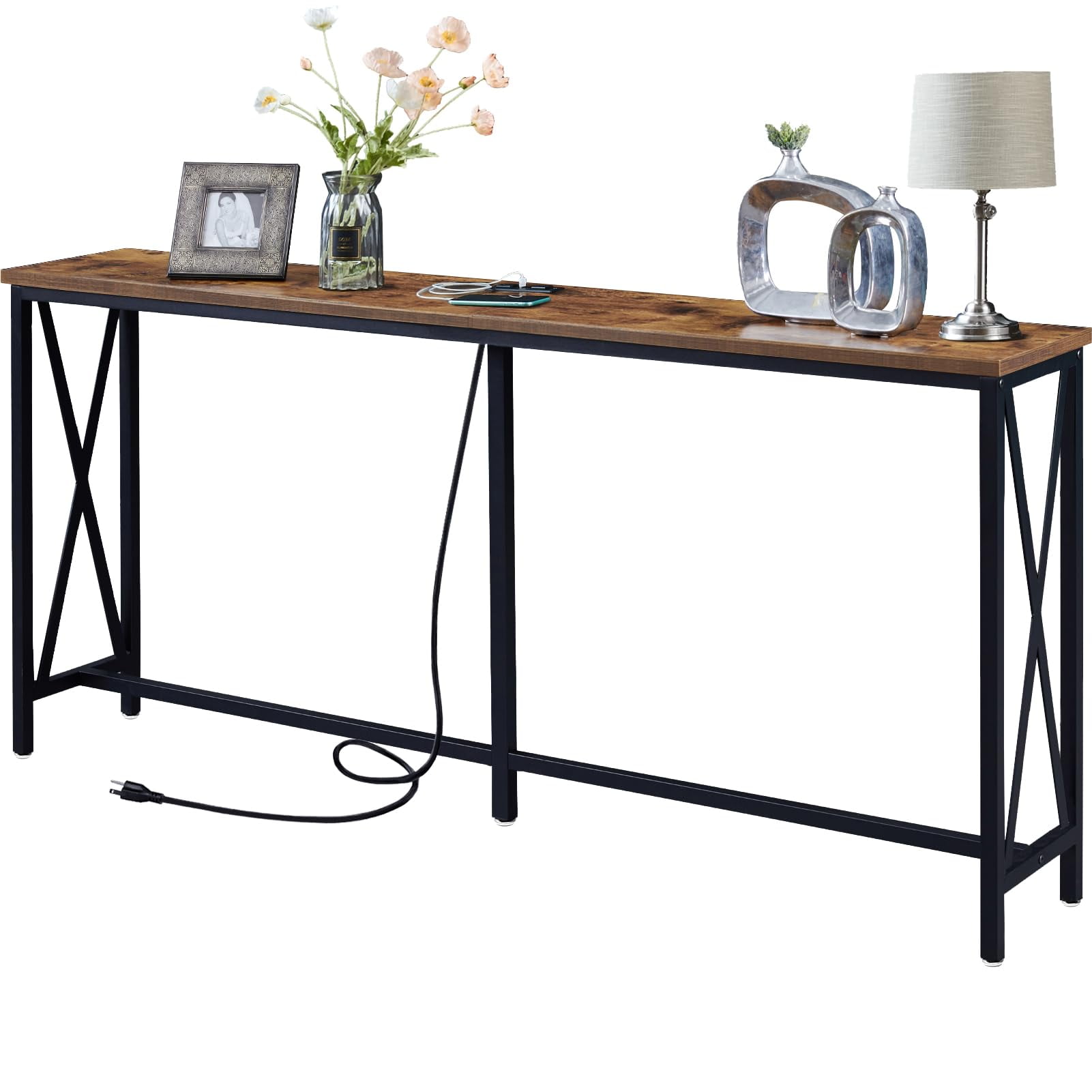 Behind Sofa Table With Outlet