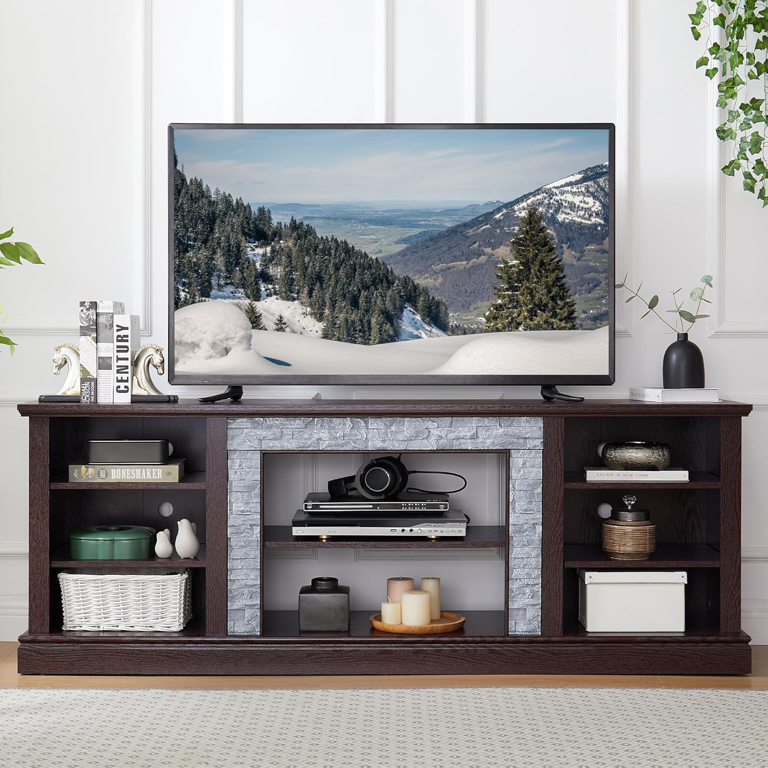 70 Inch TV Stand for TVs up to 80 Inch, Entertainment Center with ...
