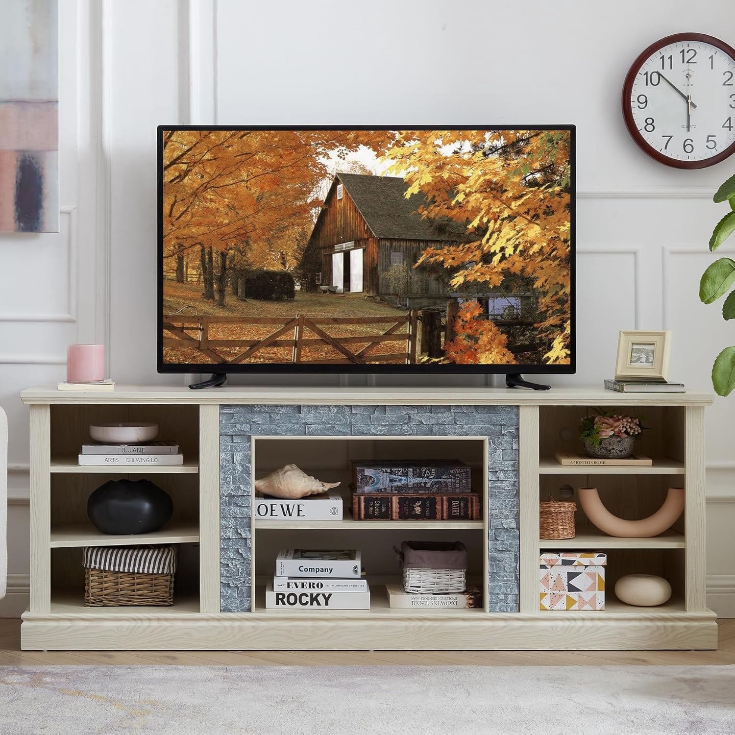 70 Inch TV Stand for TVs up to 80 Inch, Entertainment Center with ...