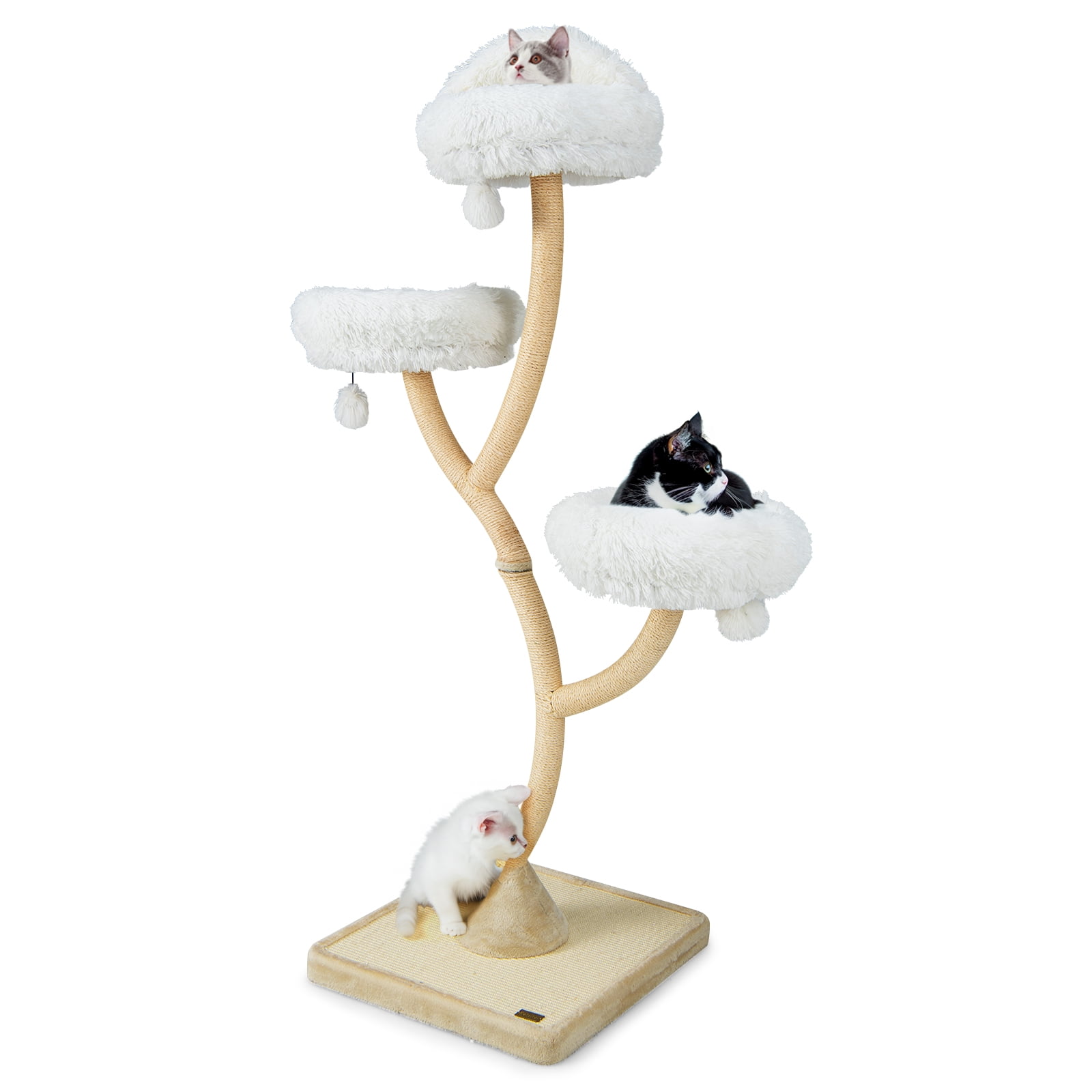 70 Inch Tall Cat Tree 4-Layer Cat Tower with 3 Perches and Dangling ...