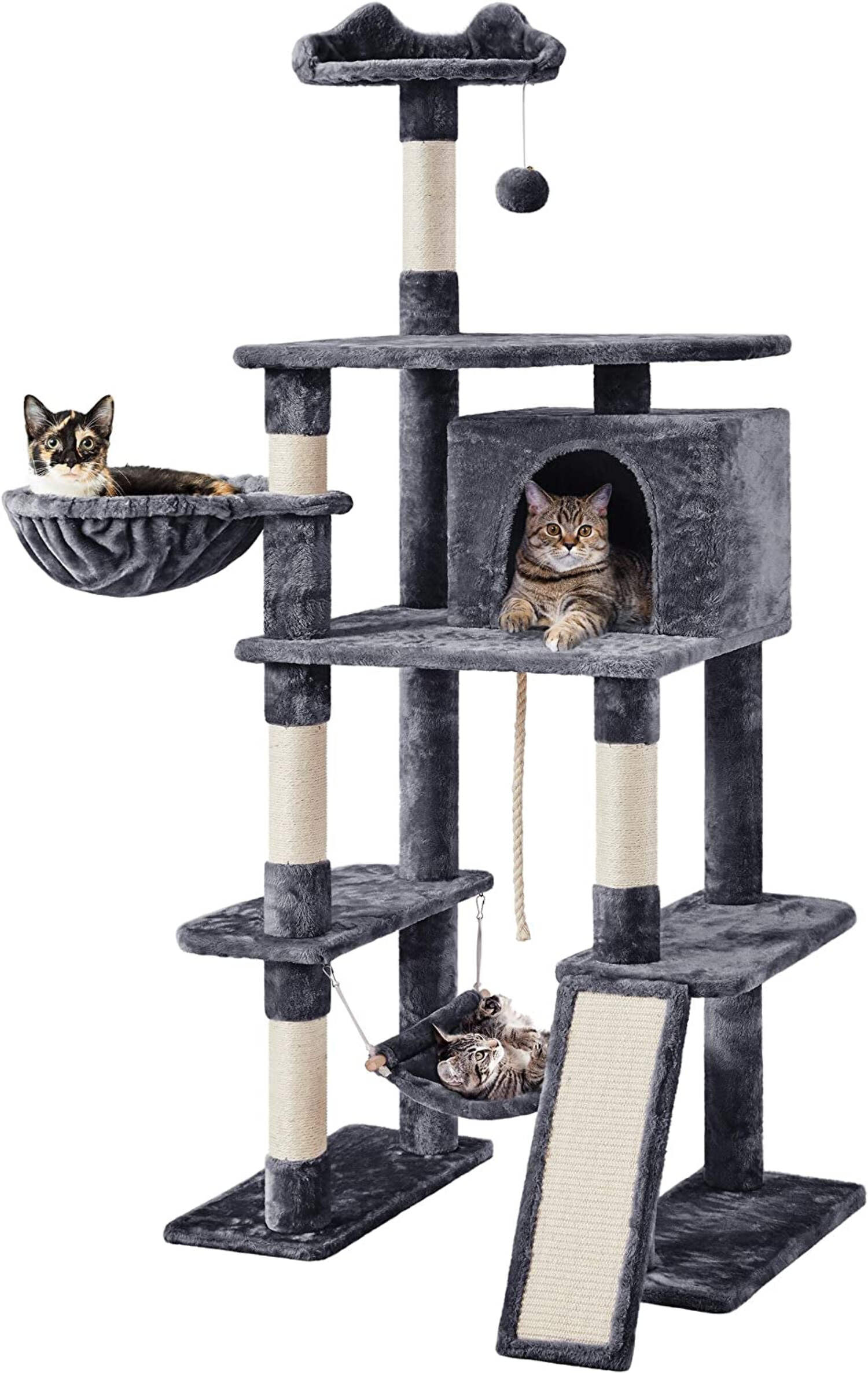 70 Inches Stable Cat Tree with Padded Platform - Walmart.com