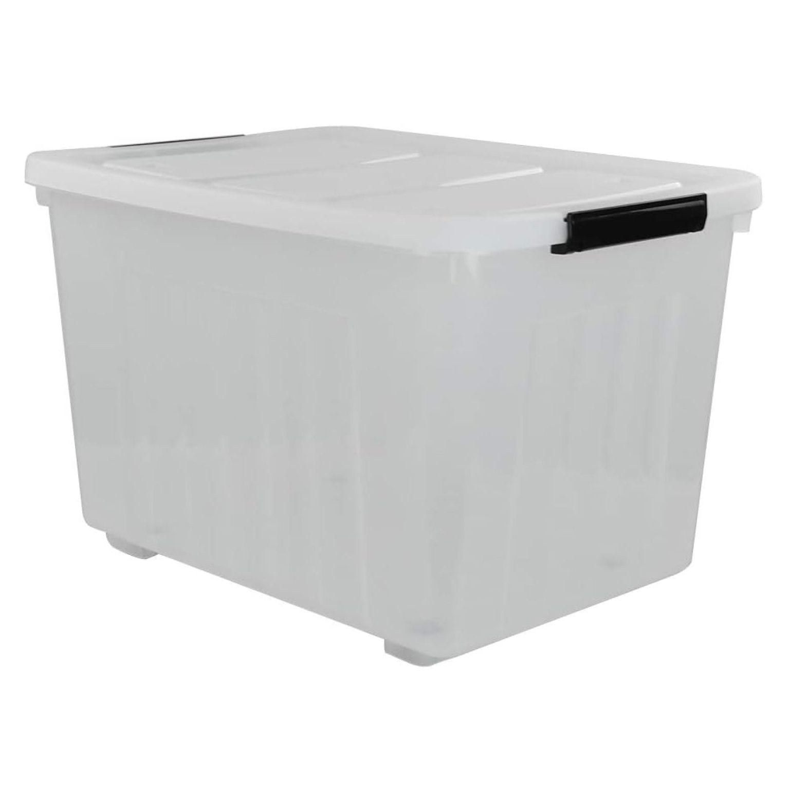 70 L Clear Large Storage Box, Plastic Box with Wheels, 4-Pack - Walmart.com