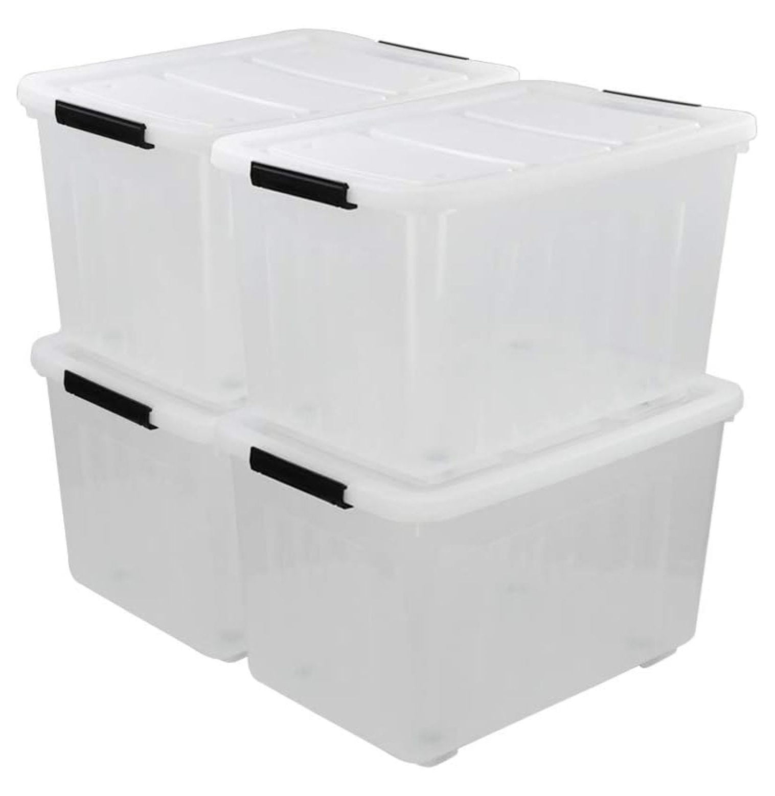 70 L Clear Plastic Large Storage Box with Wheels, Set of 4 - Walmart.com