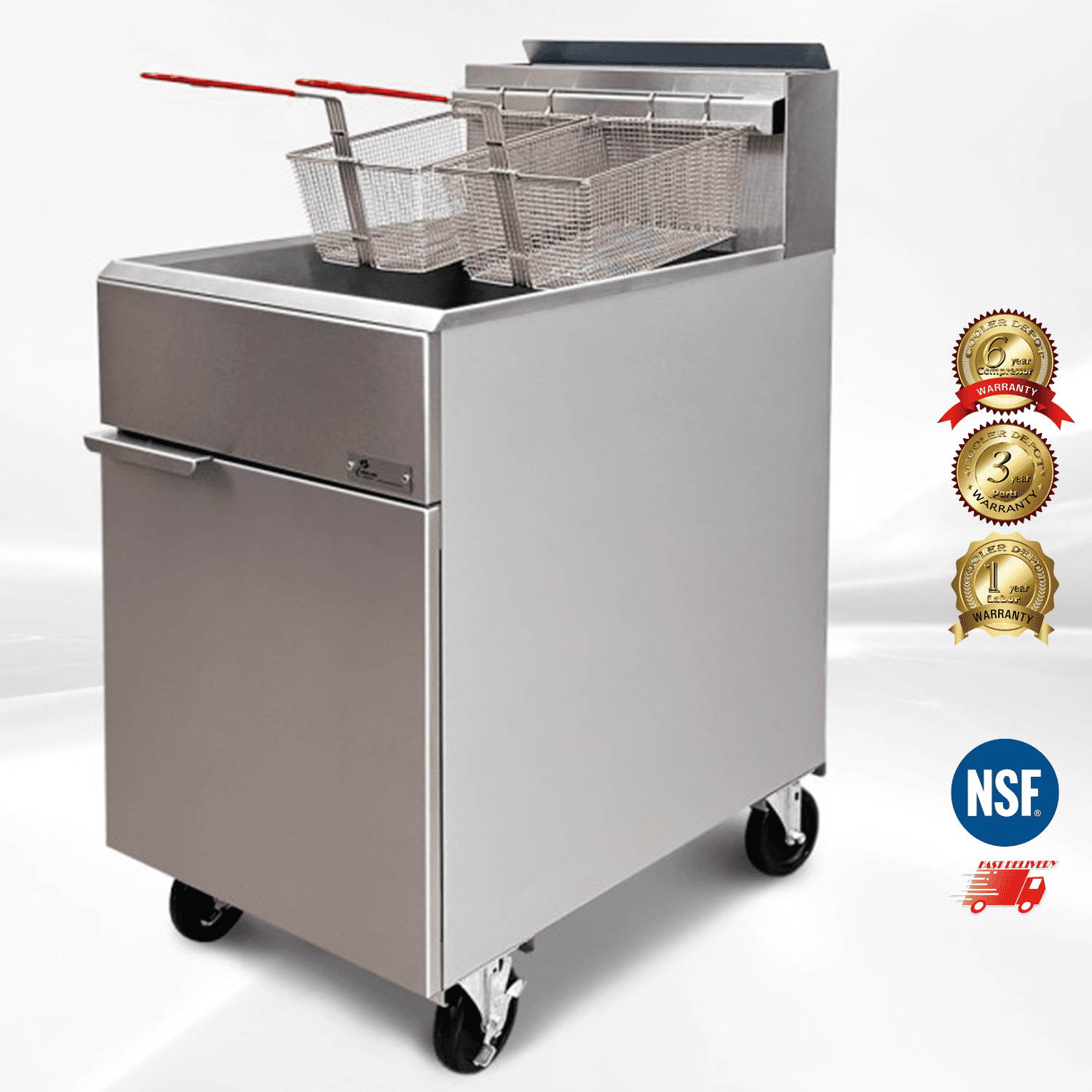 Commercial Natural Gas & Propane Deep fryer 24*36*38 ,110V, with 2 ...