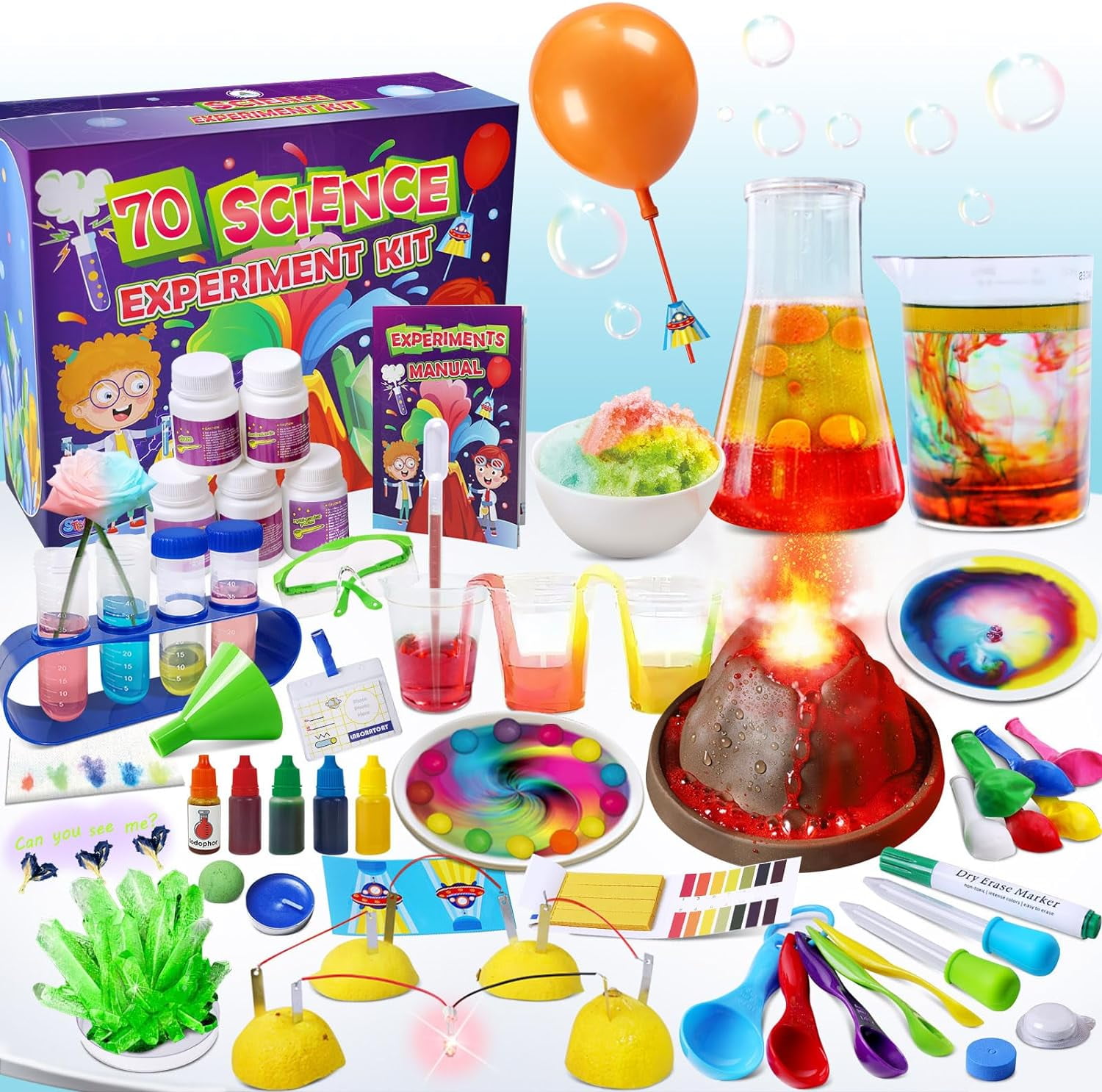 70 Lab Experiments Science Kits for Kids Educational Scientific Toys ...