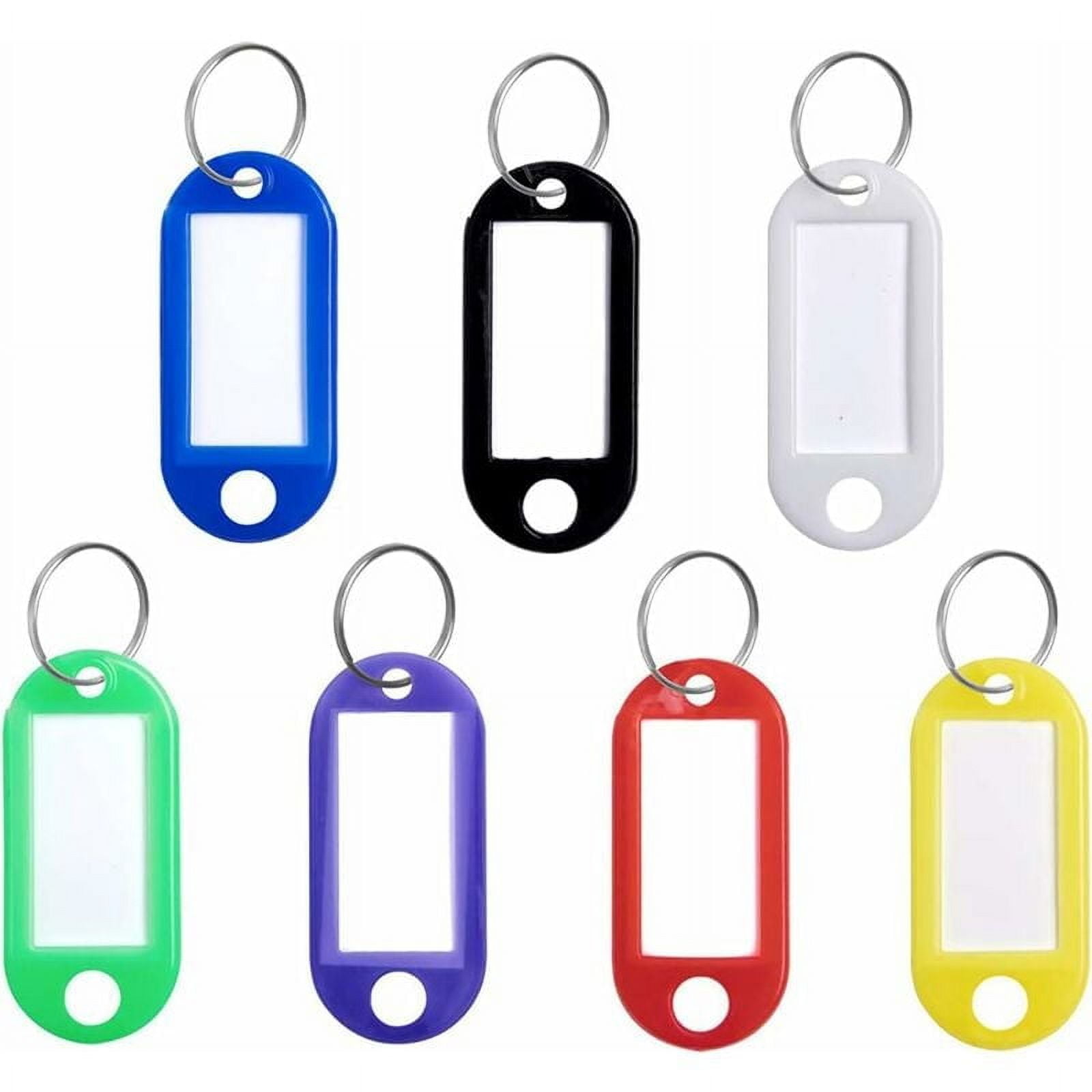 70 Labels With Key Ring, Writable Color Key Rings In 7 Colors, Plastic ...