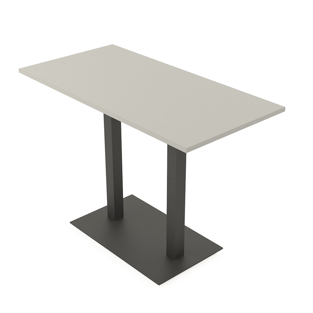 70" Large Rectangle Bistro Height Table Double Metal Base Bar Table ...