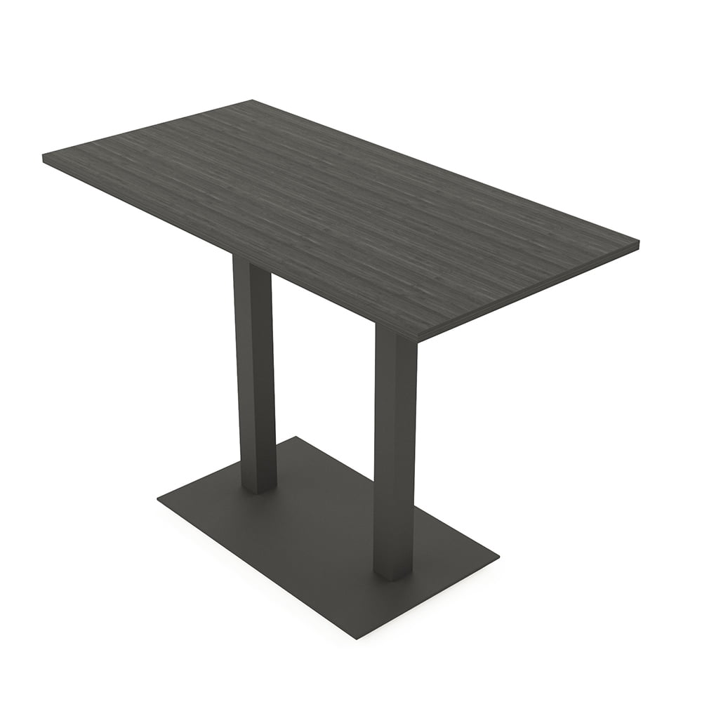 70" Large Rectangle Bistro Height Table Double Metal Base Bar Table ...