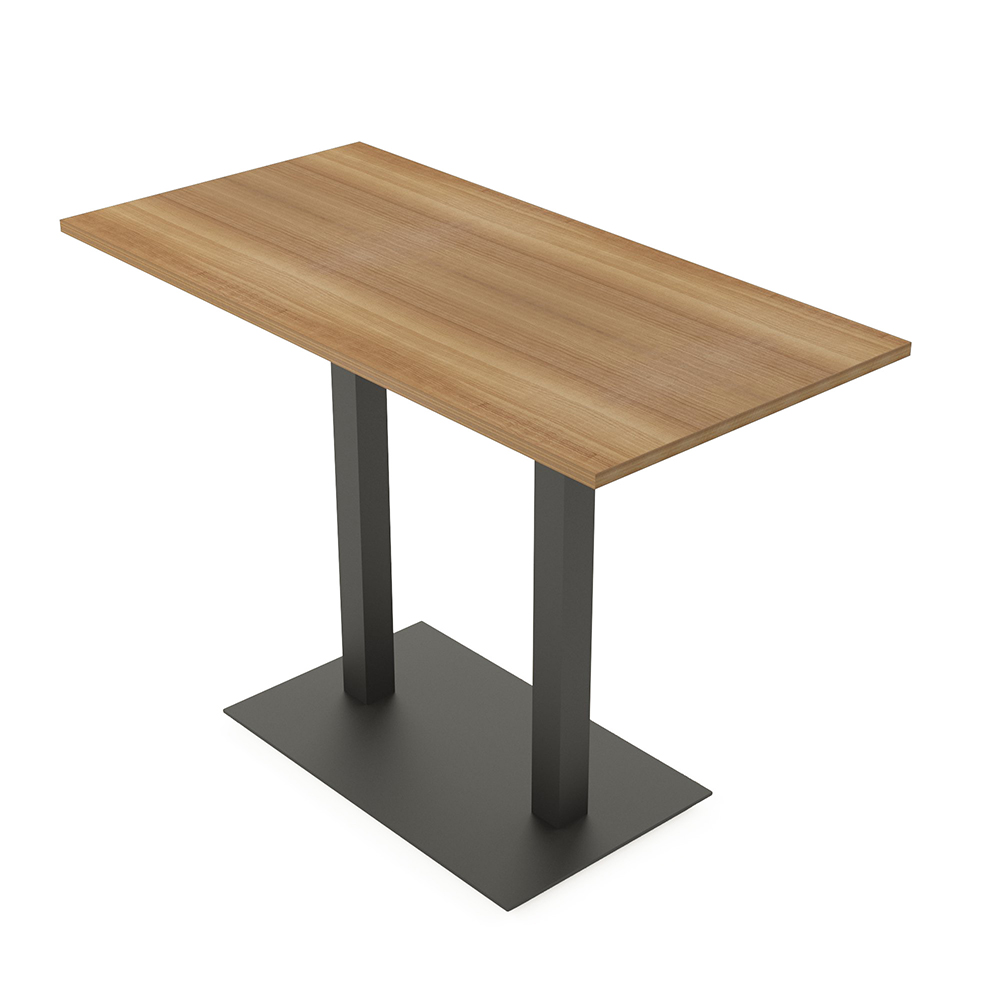 70" Large Rectangle Bistro Height Table Double Metal Base Bar Table ...