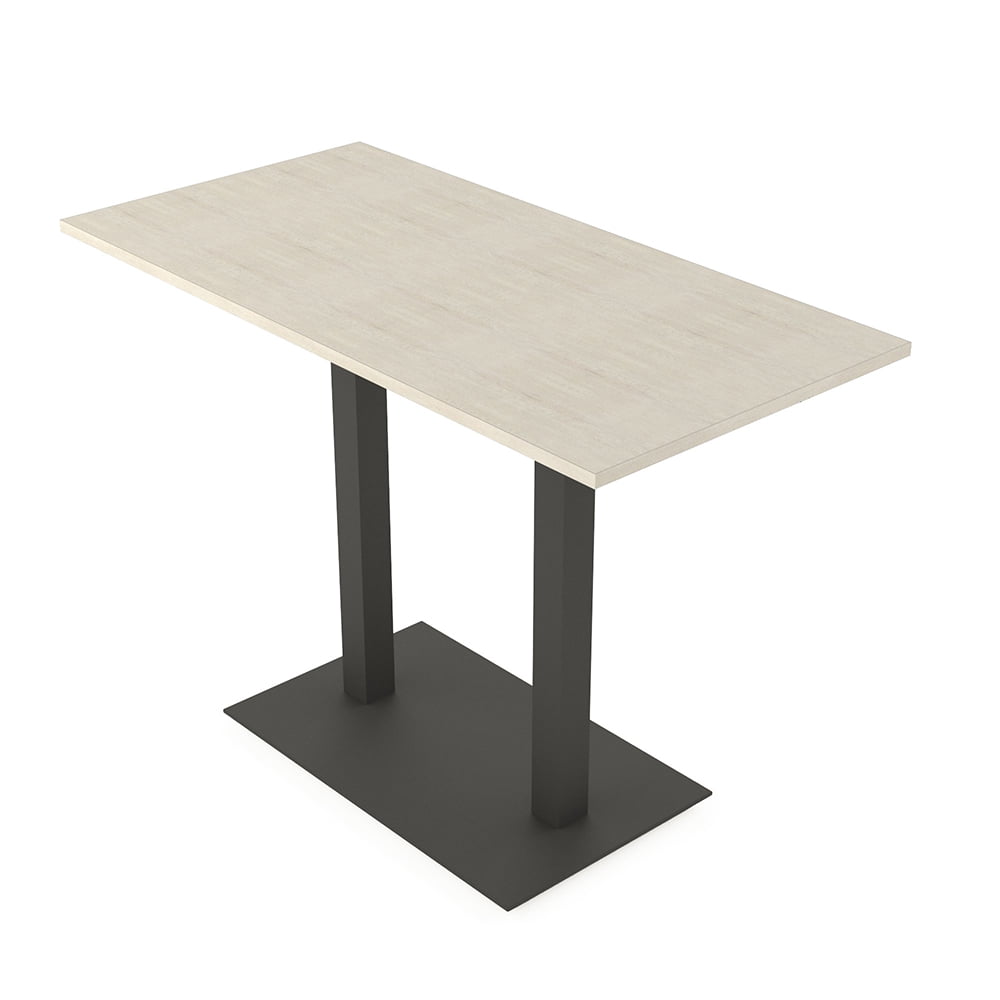 70" Large Rectangle Bistro Height Table Double Metal Base Bar Table ...