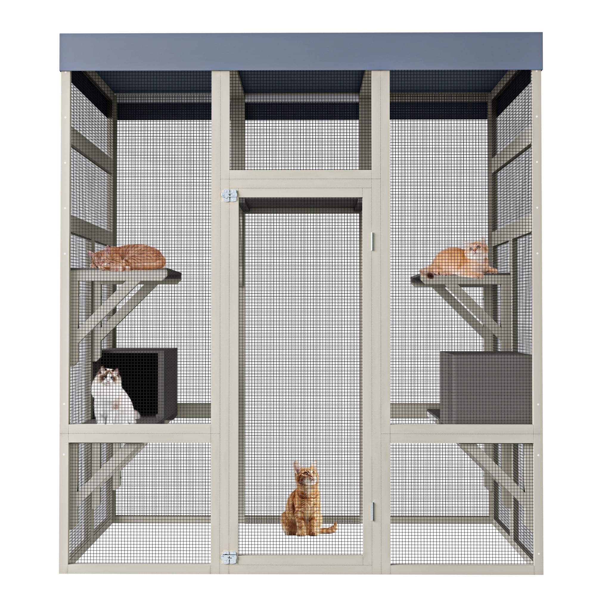 Easmvetaln 3-Story Spacious Large Indoor Cat House with 5 Platforms and ...
