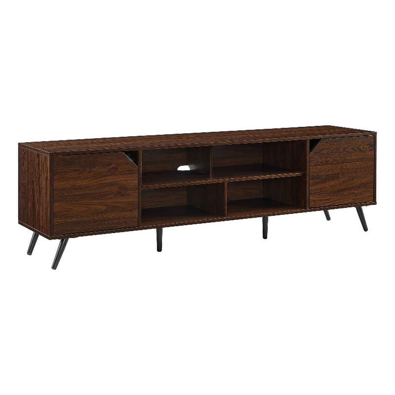 70" MCM Simple Wood TV Stand for TVs up to 80 inches - Dark Walnut ...