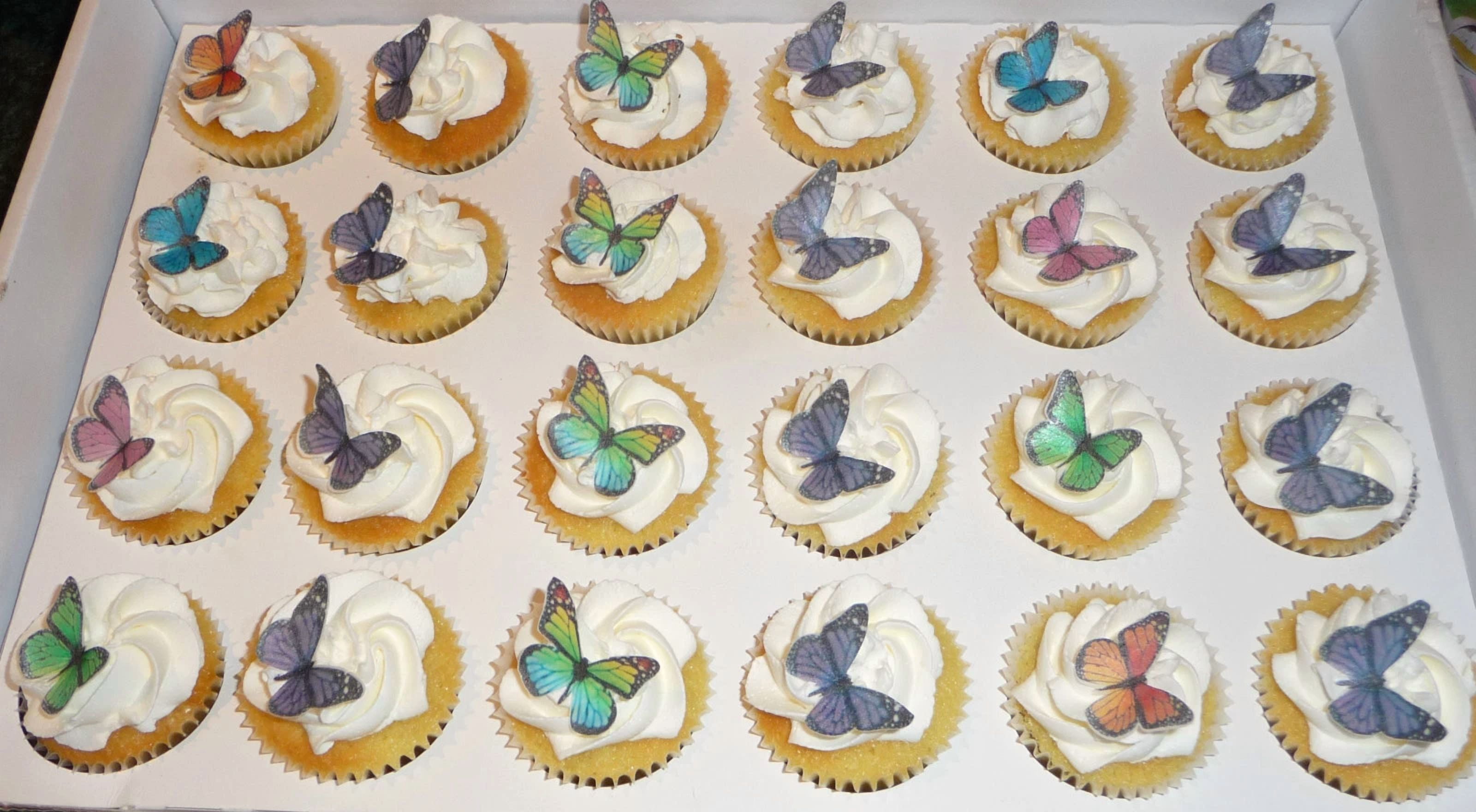 70 Mini Gorgeous Assorted Mini Edible Wafer Butterfly Cupcake & Cake ...