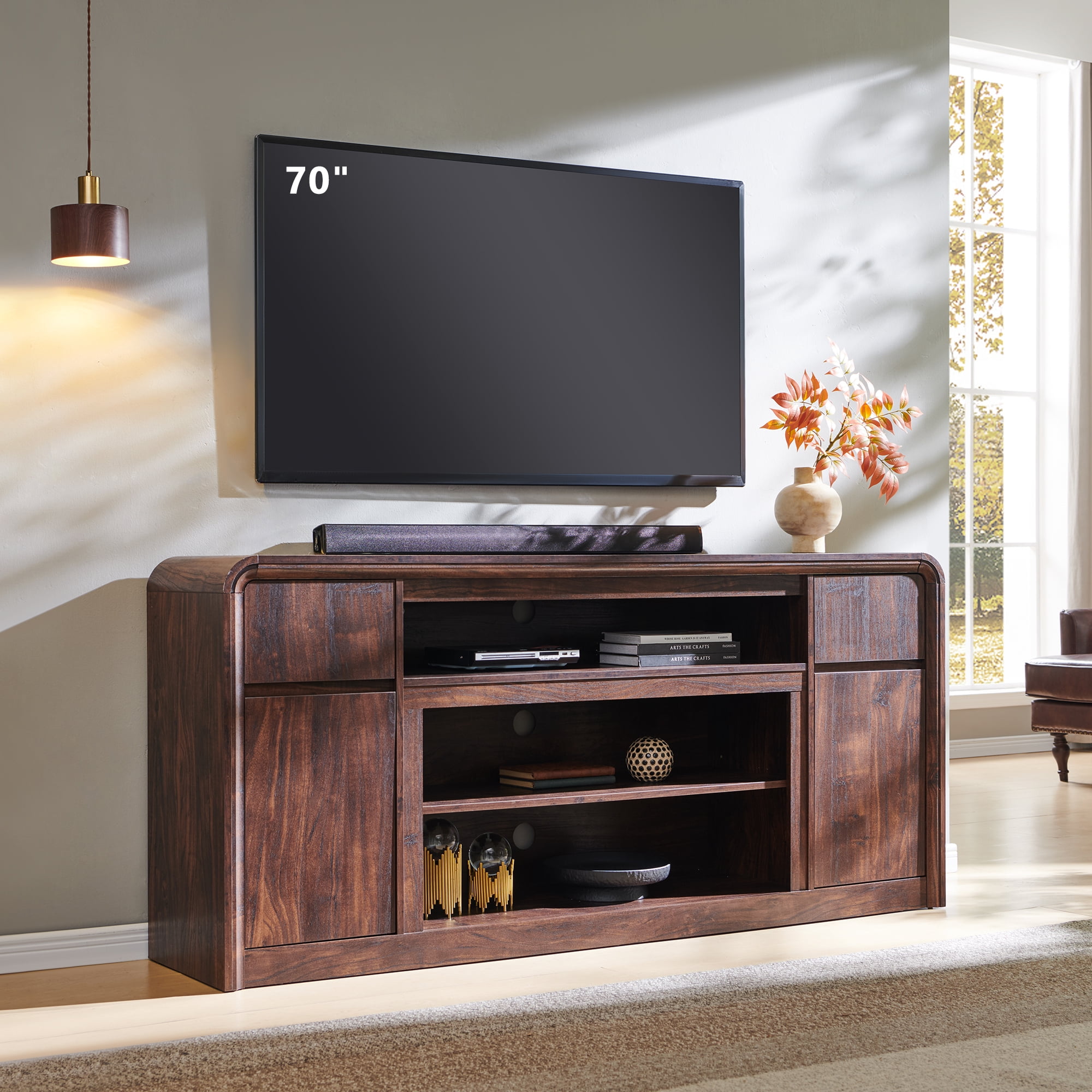 70" Modern TV Stand for TVs Up to 80 inch, 32" Tall Entertainment ...