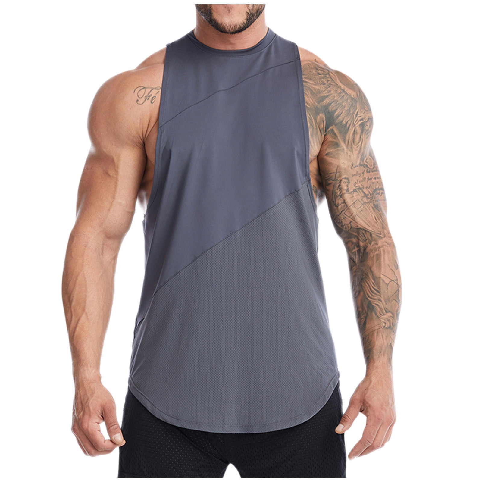 70% Off! ZVNAΖH Mens Cut Off Tank Tops Gym Workout Sleeveless Shirt ...