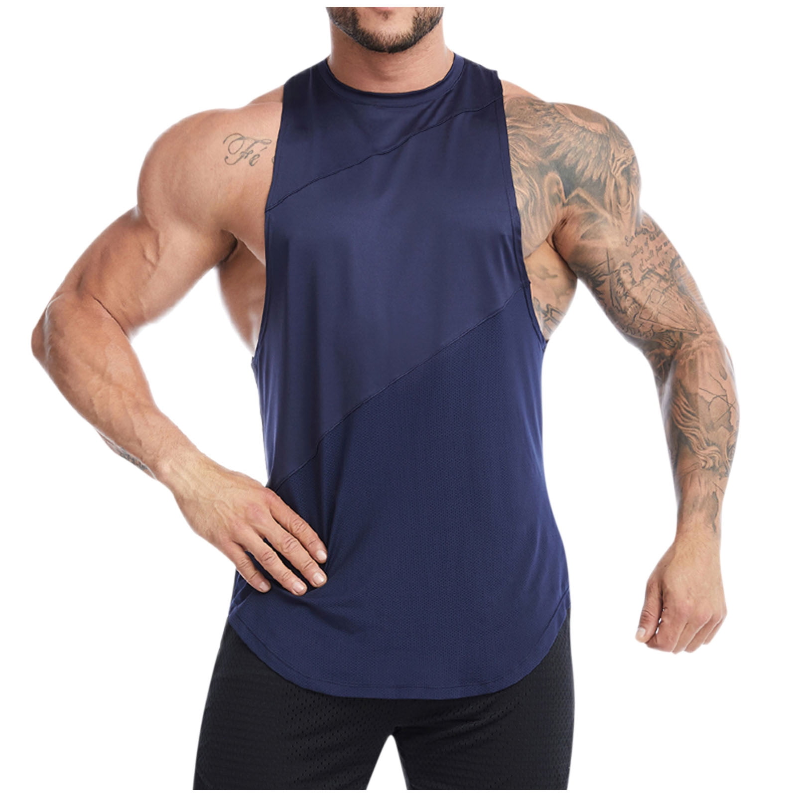 70% Off! ZVNAΖH Mens Cut Off Tank Tops Gym Workout Sleeveless Shirt ...