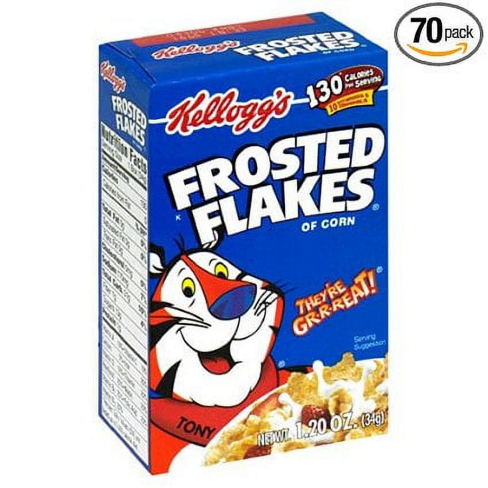 70 PACKS : Frosted Frosted Flakes Cereal Individuals, 1.2-Ounce Boxes ...