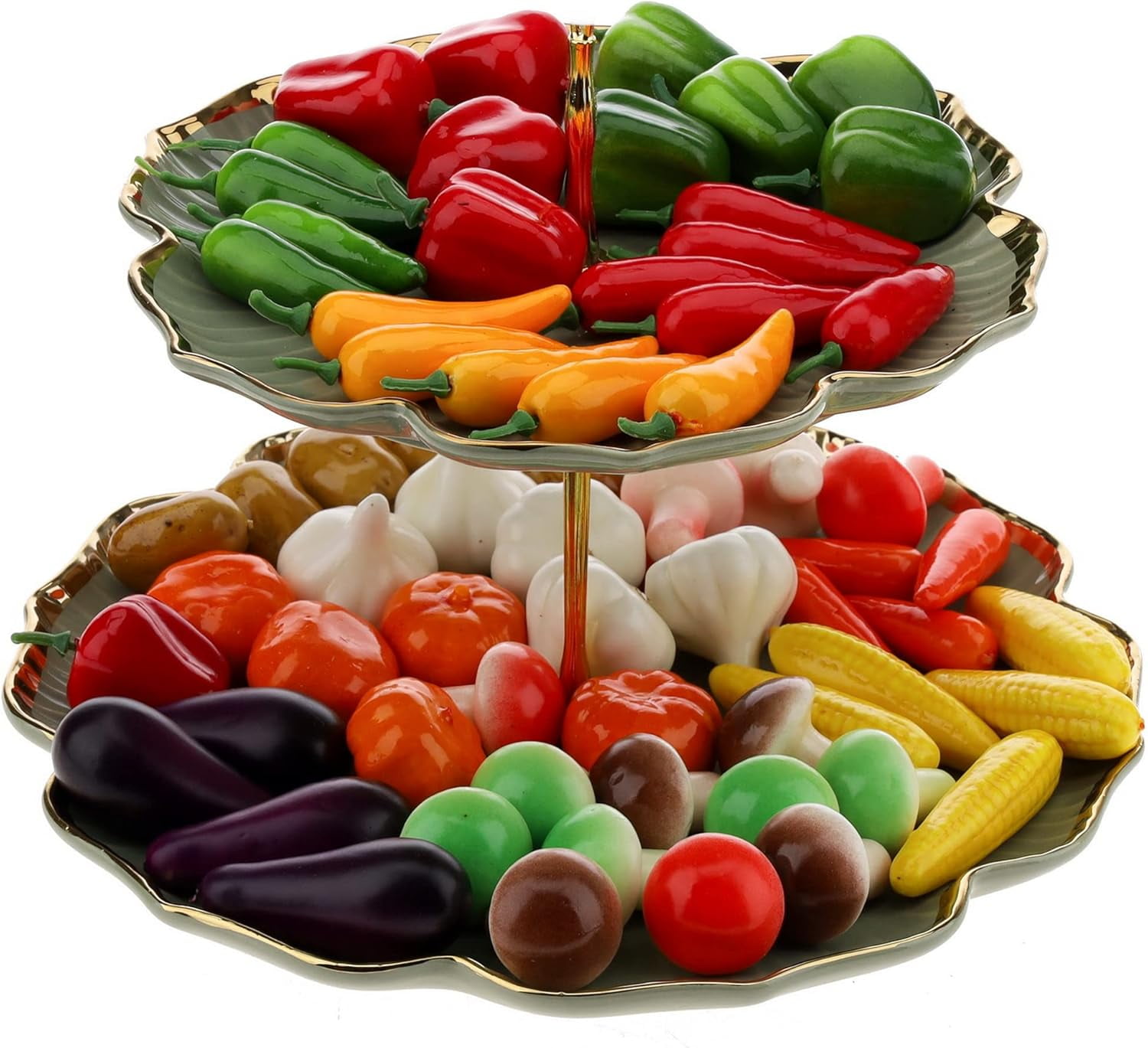 70 PCS Fake MINI Vegetables Artificial Garlic, Corn, Pepper, Pumpkin ...
