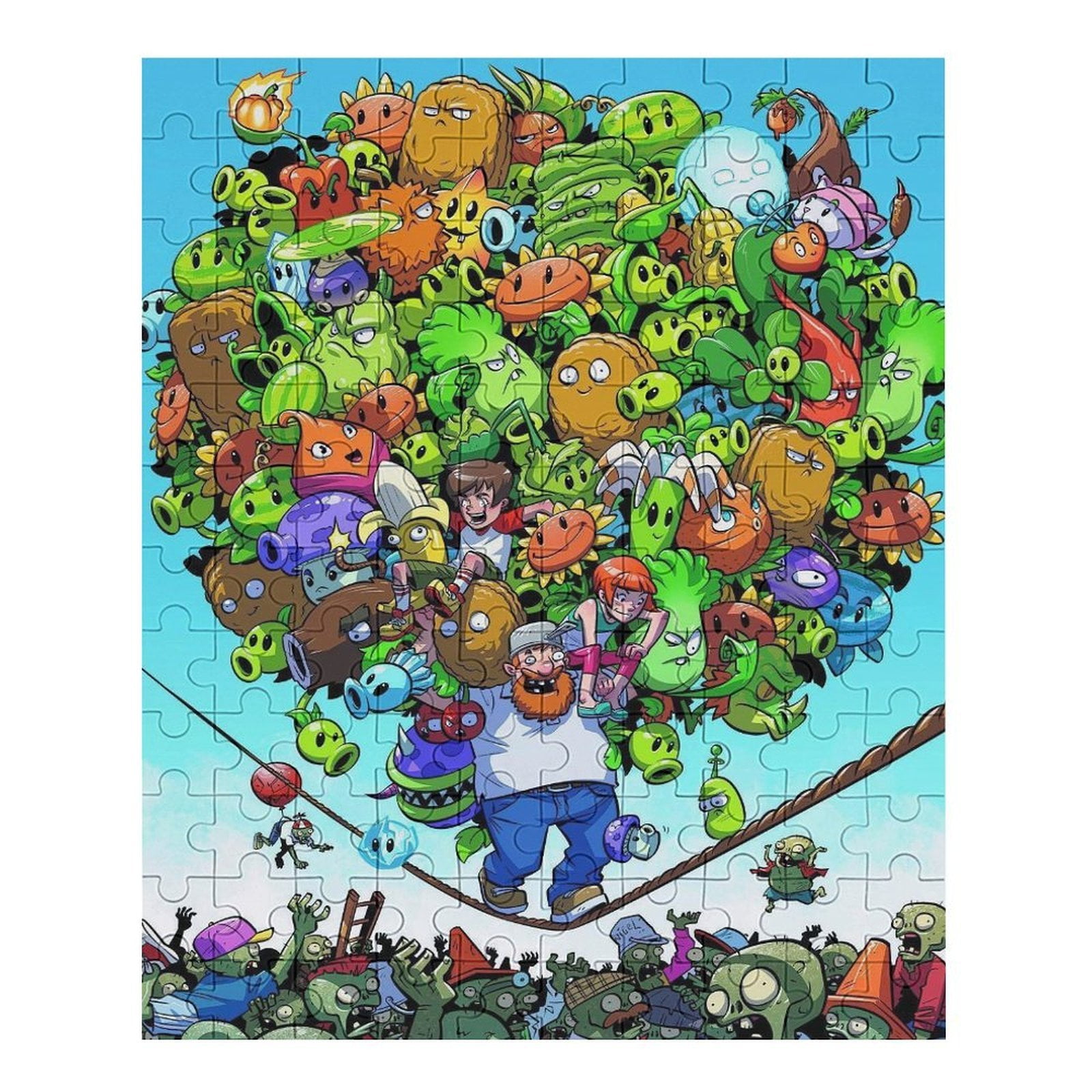 70 PCS Jigsaw Puzzle Plants Vs Zombies Wooden Puzzle Challenging Game ...
