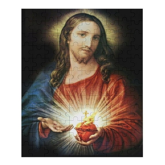 70 PCS Jigsaw Puzzle Sacred Heart Jesus Christ Wooden Puzzle ...