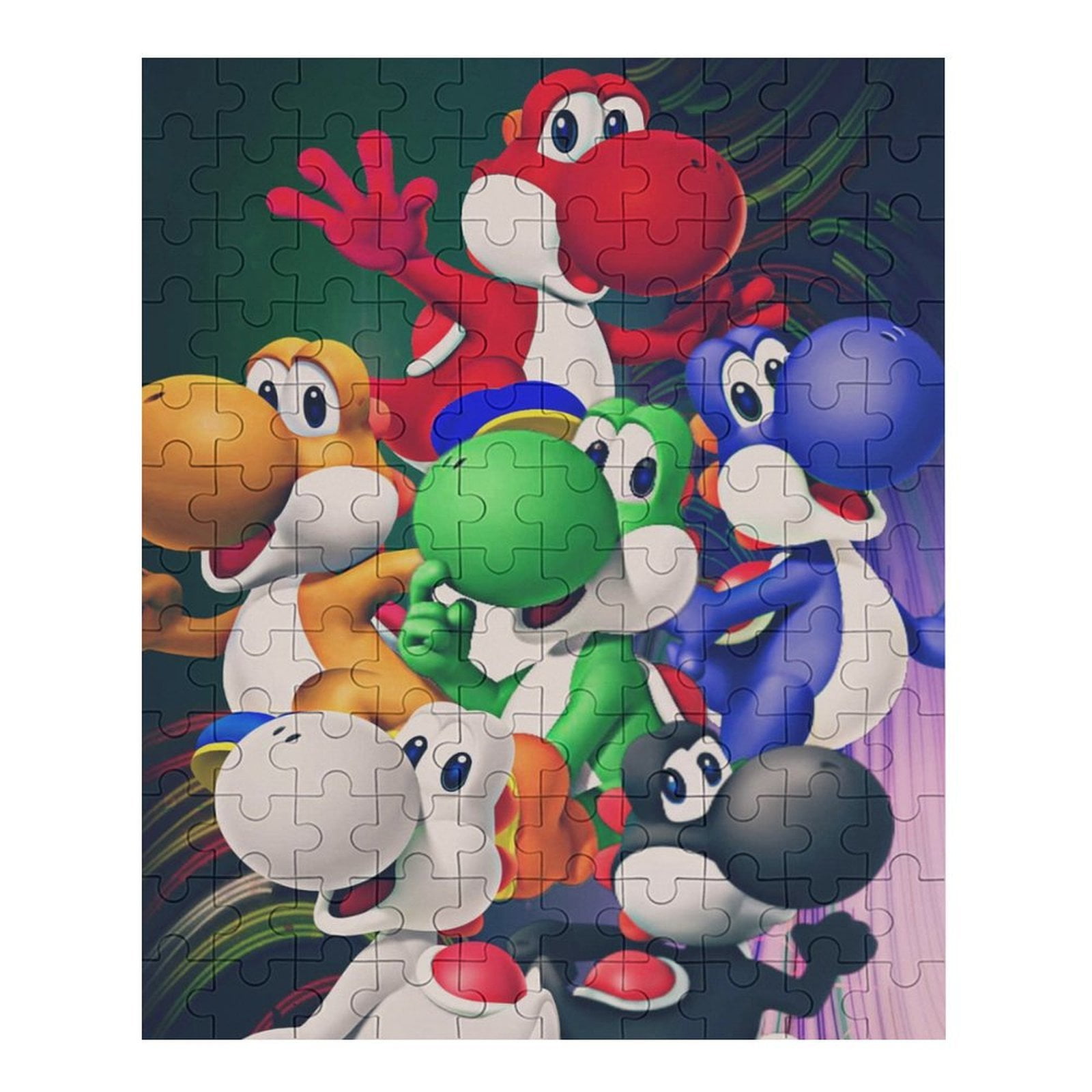 70 PCS Jigsaw Puzzle Yoshi Mario Wooden Puzzle Challenging Game Fun ...