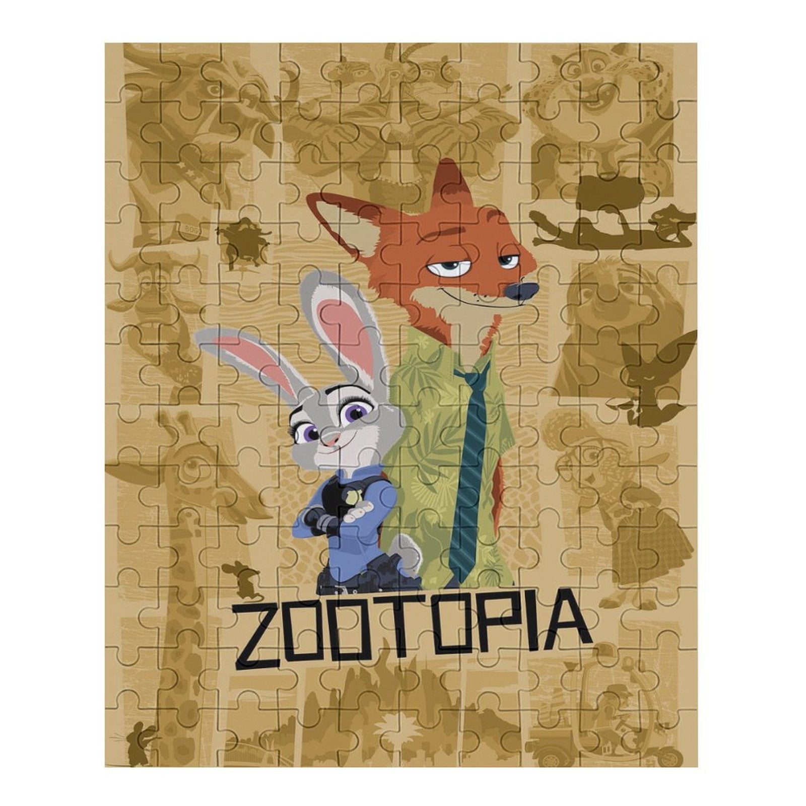 70 PCS Jigsaw Puzzle Zootopia Wooden Puzzle Challenging Game Fun ...