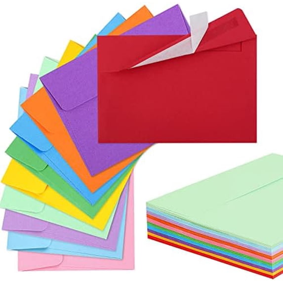 70 Pack Colored Envelopes, 4.375x5.75" Envelopes, Card Envelopes A2 ...