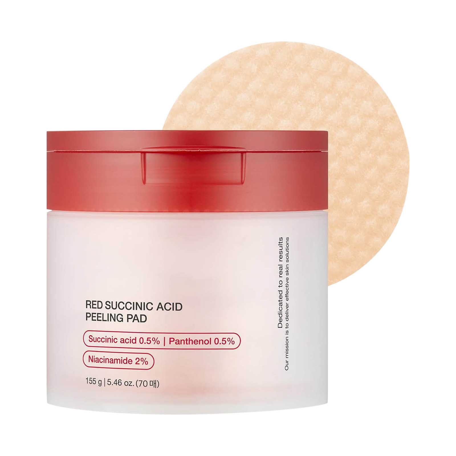 70 Pack Red Succinic Acid Panthenol Pads Texture Facial Toning Pads For ...