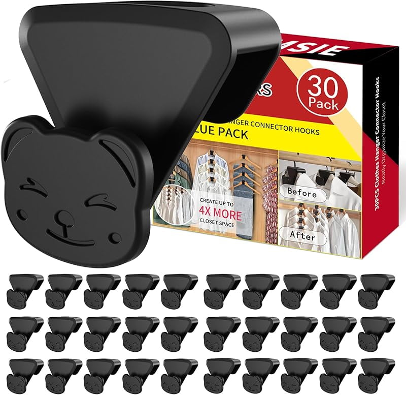 70 Pack Space Saving Hangers, Black Plastic Triangle Hangers, Hanger ...