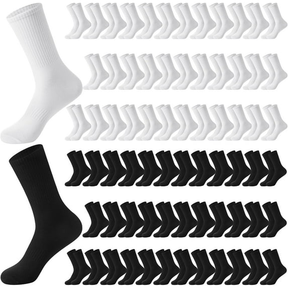 70 Pairs Crew Socks Bulk Fashionable Arch Support Workout Casual Socks ...