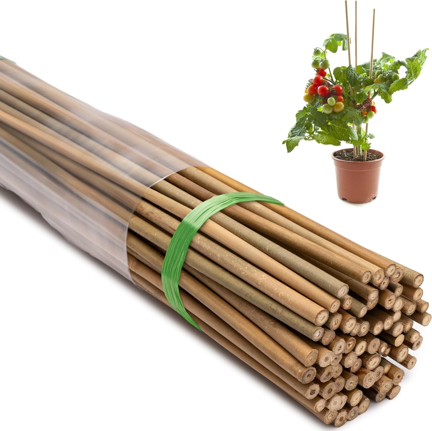 70 Pcs Bamboo Stakes, 5 Feet Natural Bamboo Garden Stakes for Plant ...