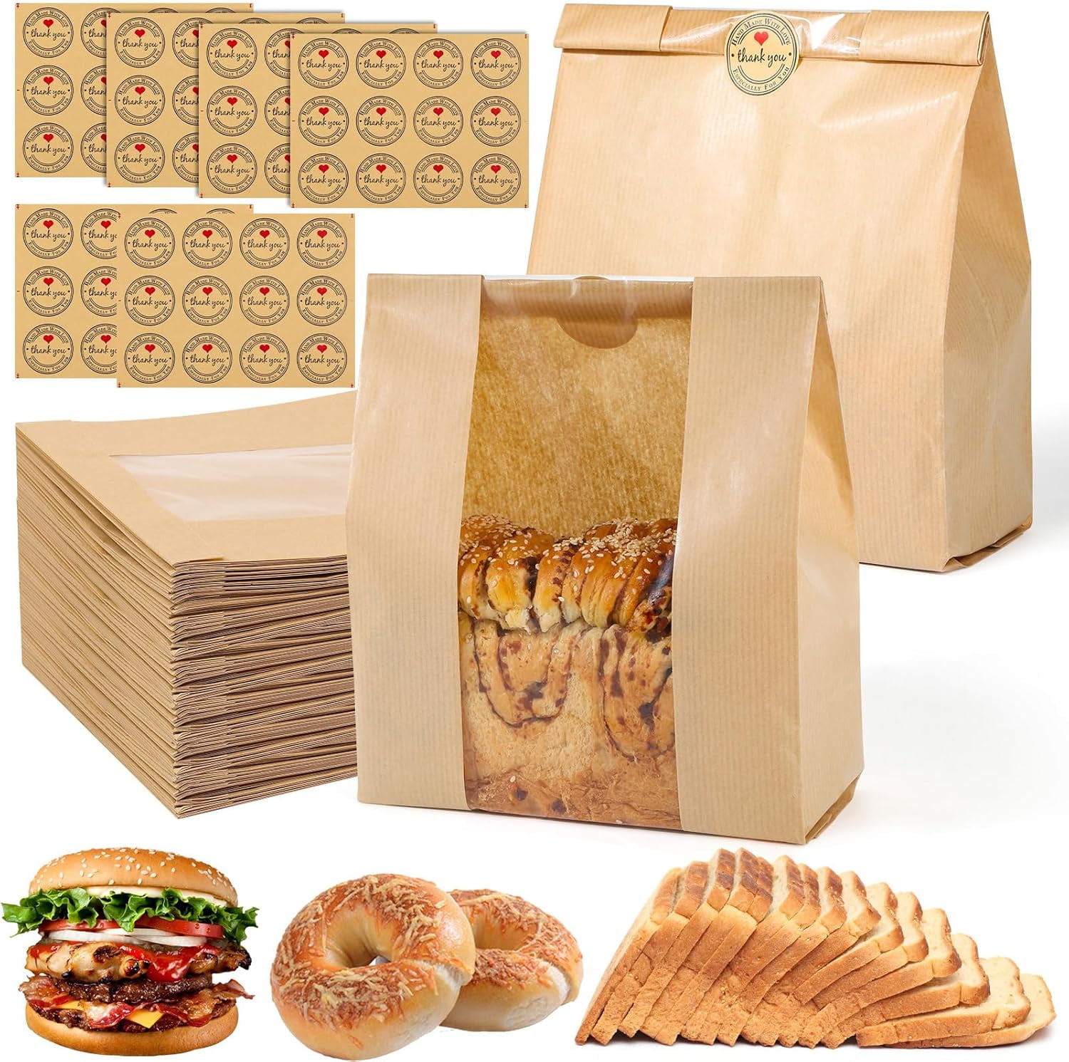 70 Pcs of Bread Bags for Homemade Bakery Bread, Sourdough Bag with ...