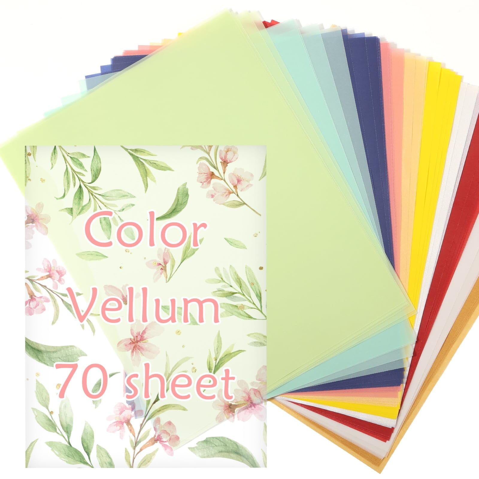 70 Pcs Colored Vellum AIF9 Translucent Paper 8.5 x 11 inches Tracing ...
