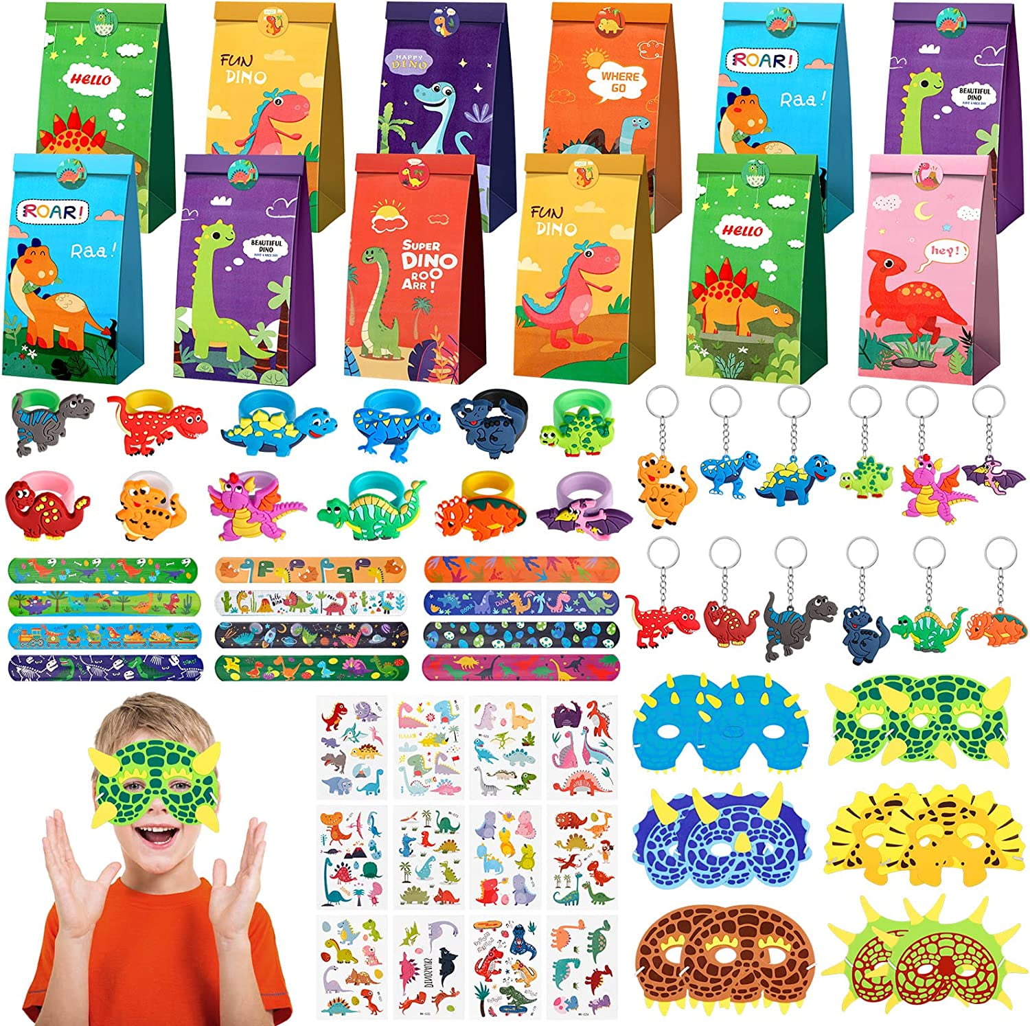 70 Pcs Dinosaur Party Favors for Kids 3-6, Birthday Party Supplies ...