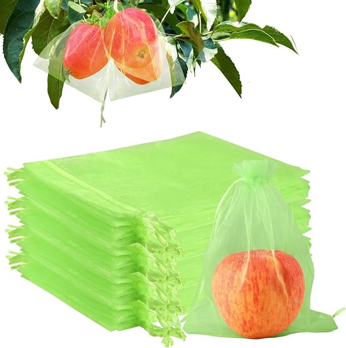 70 Pcs Fruit Netting Bags, 6×8 Inch Drawstring Mesh Covers for Fruit ...