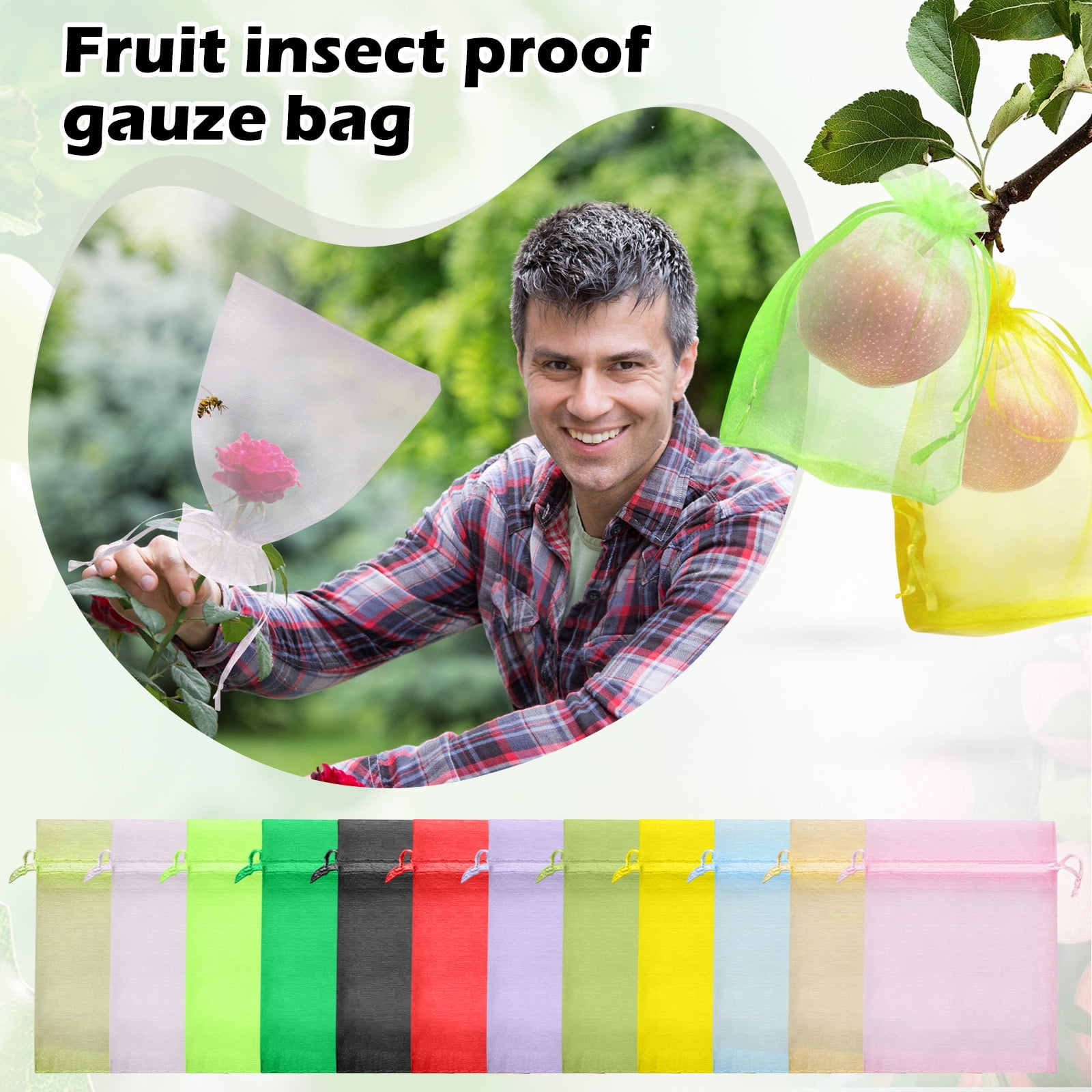 70 Pcs Fruit Protection Bags,6"×8" Fruit Netting Bags for Fruit Trees ...