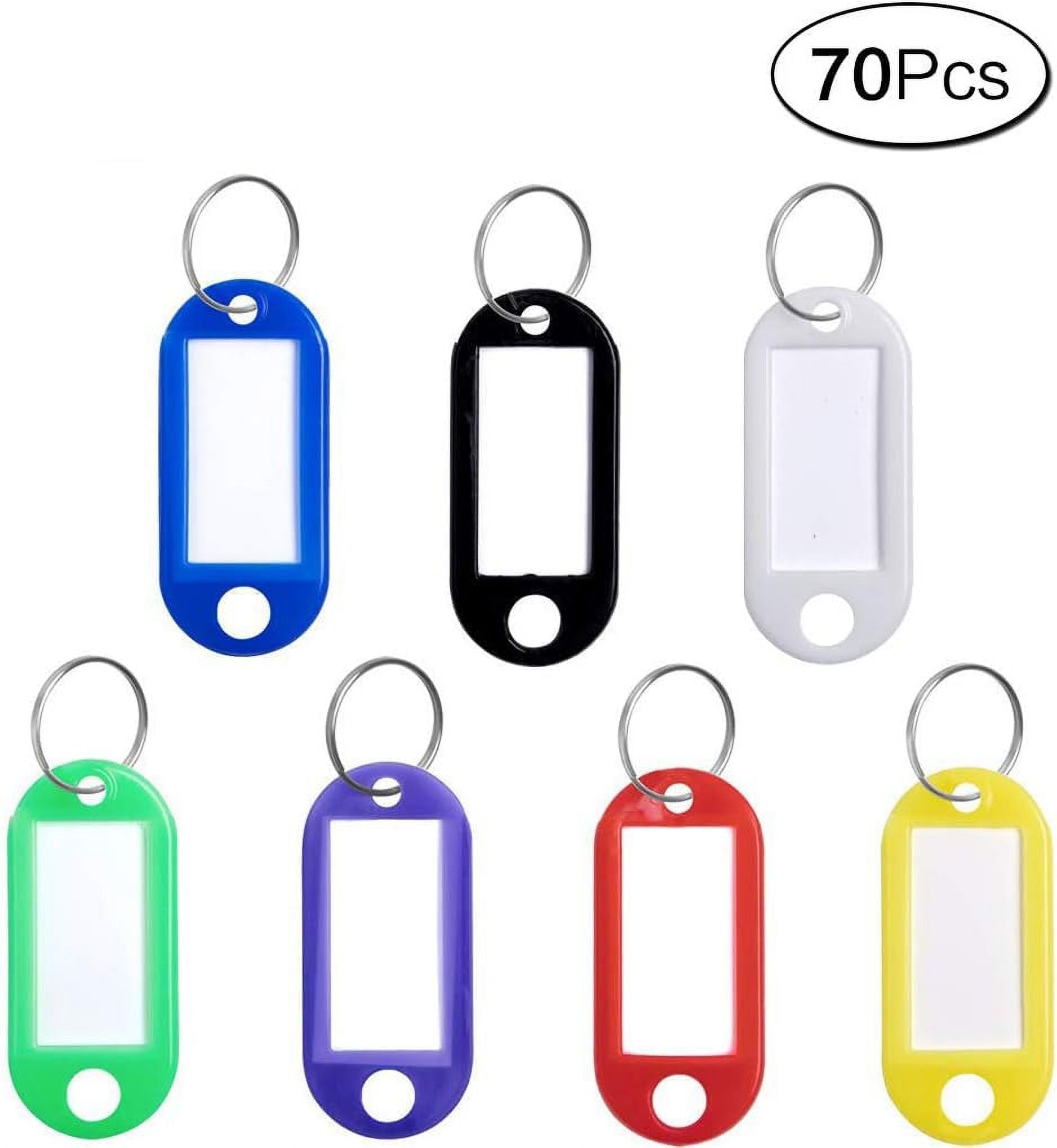 70 Pcs Key Tags with Ring 7 Colours Plastic Key Tags Key Labels ...