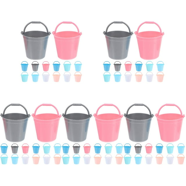 70 Pcs Small Bucket Models Scene Props Miniature Water Bucket Kids Room ...