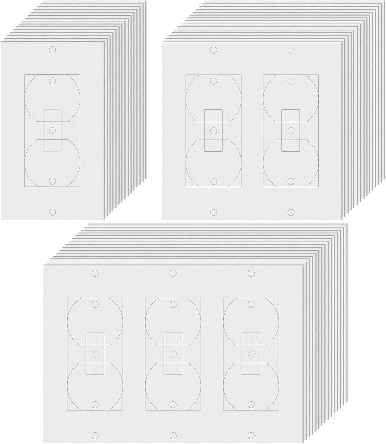 70 Pcs Wall Insulation Gasket Rectangle Wall Plate Outlet Sealers White ...