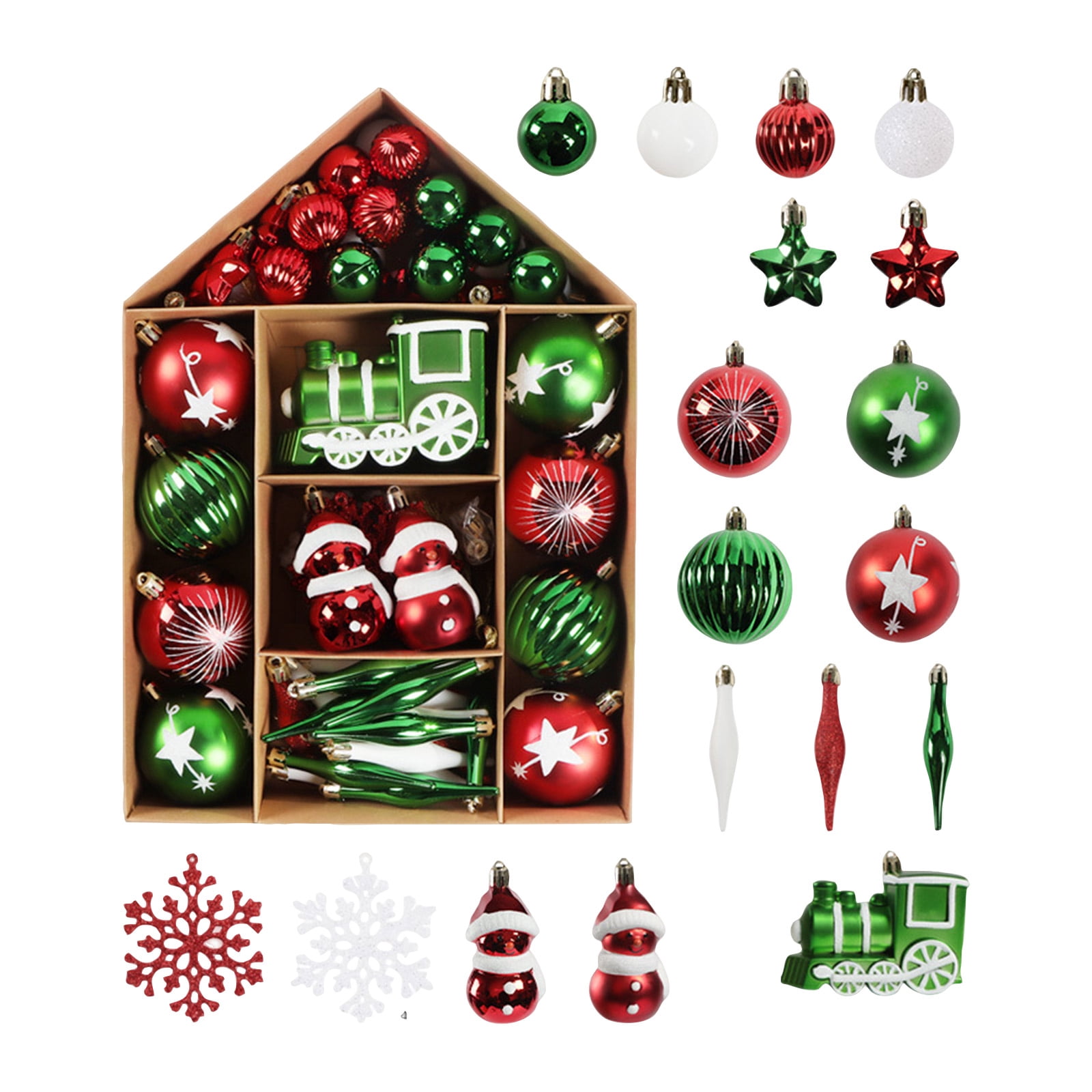 70 Piece Bulk Christmas Ornaments Christmas Balls Ornaments ...