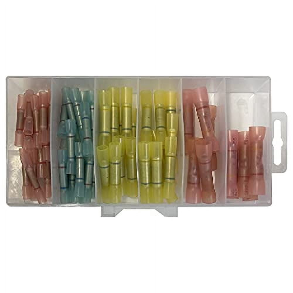 70 Piece Heat Shrink & Crimp Step Down Butt Connector Electrical Wire ...
