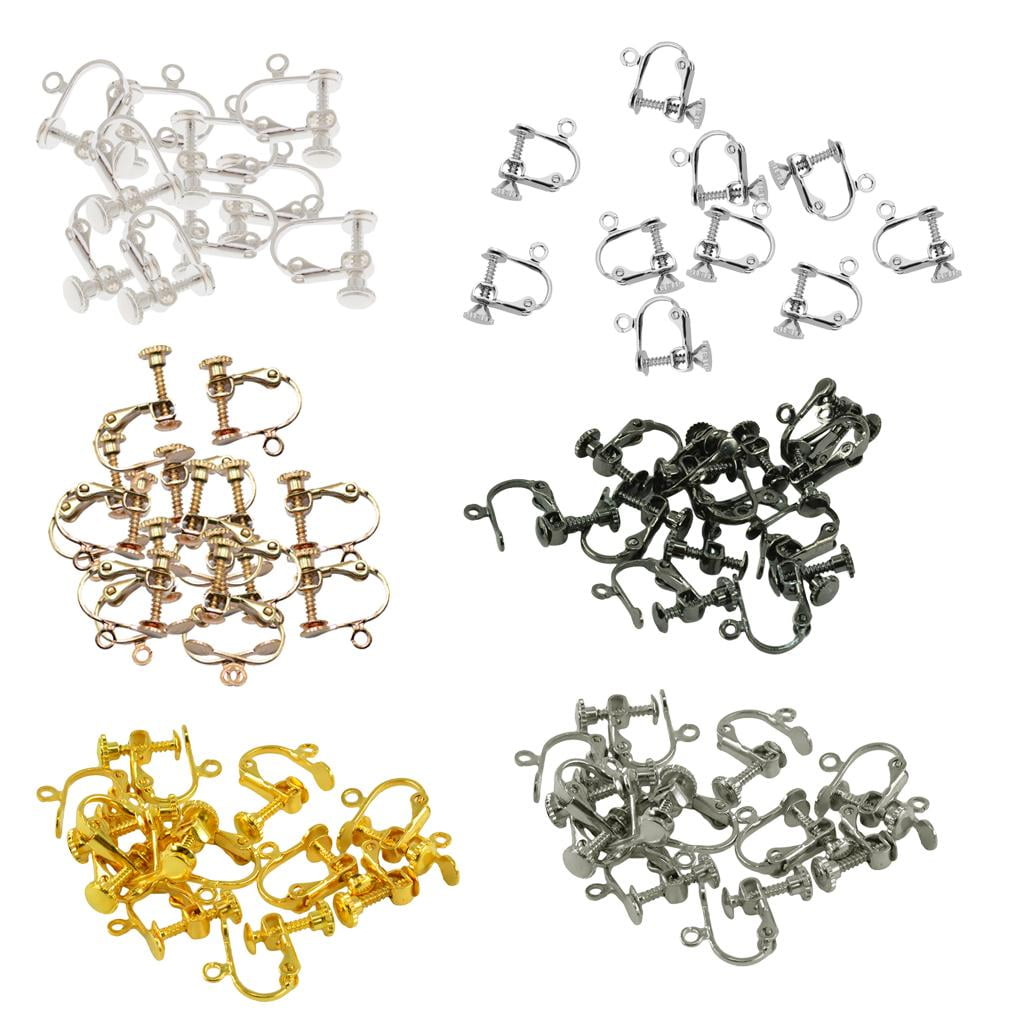70 Piece/Lot 6 Colors Mixed Non- Brass Metal French Screw Loop DIY ...