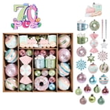 70 Piece Shatterproof Christmas Tree Ornaments Set with Assorted Shapes ...