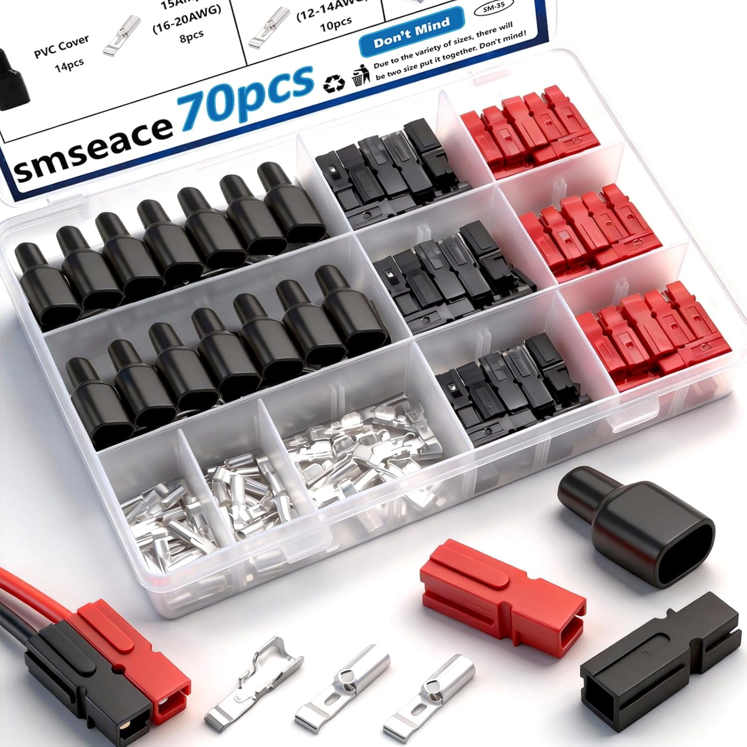 70 Pieces 15/30/45 Amp Power Connectors with Housing 1.5-6²(20-10 ...