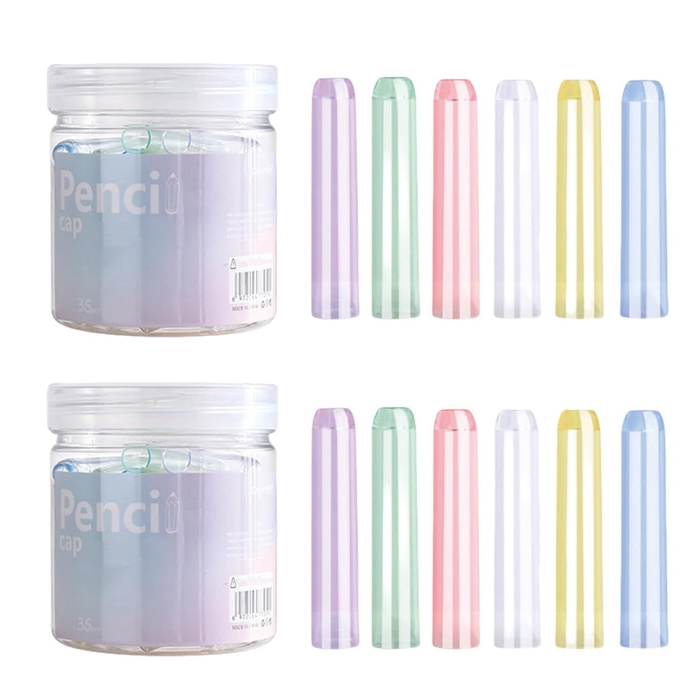 70 Pieces Clear Multicolour Pencil Caps,Cute Plastic Pencil Tip ...