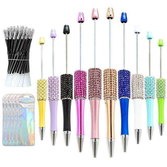 10Set Multicolor Petal Glitter Beadable 50 Pen Refills 10 Pen Bags ...